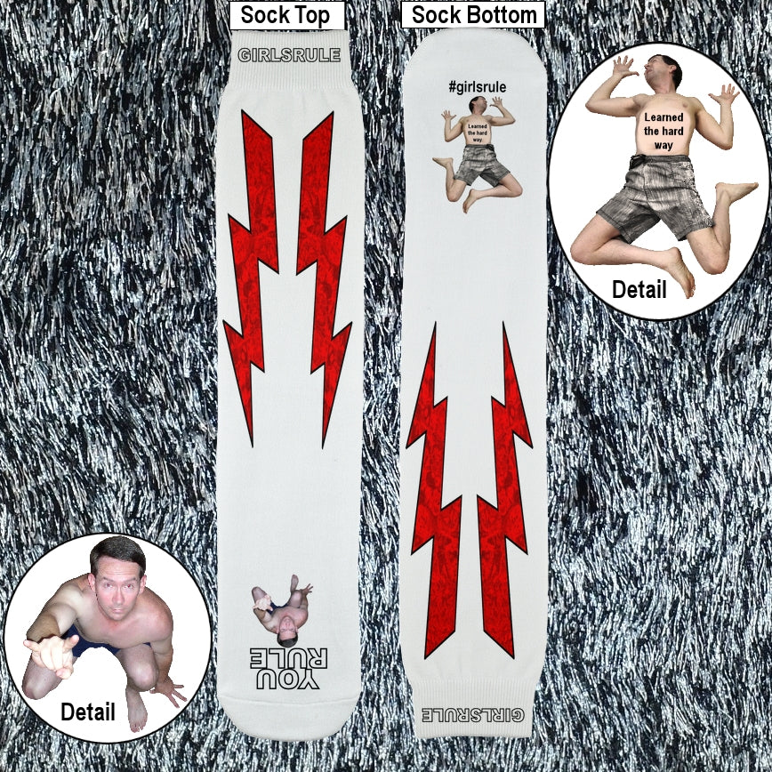 Girls Rule Lightning Socks with Crushed Man Underfoot (NEW FOR 2020 ...