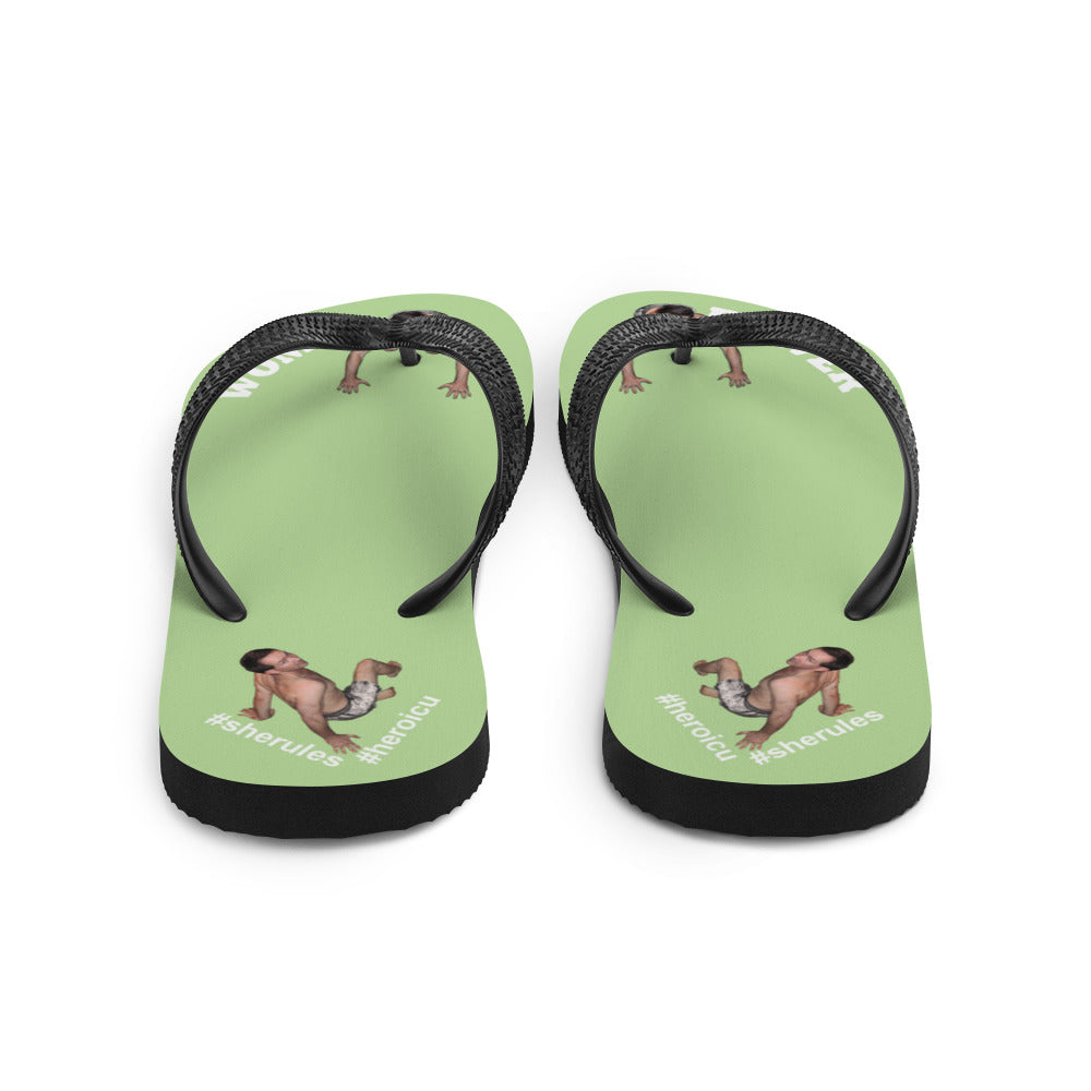 Woman Power Fabric Top Flip Flop Sandal Has Men Bow To Your Toes Pale ...